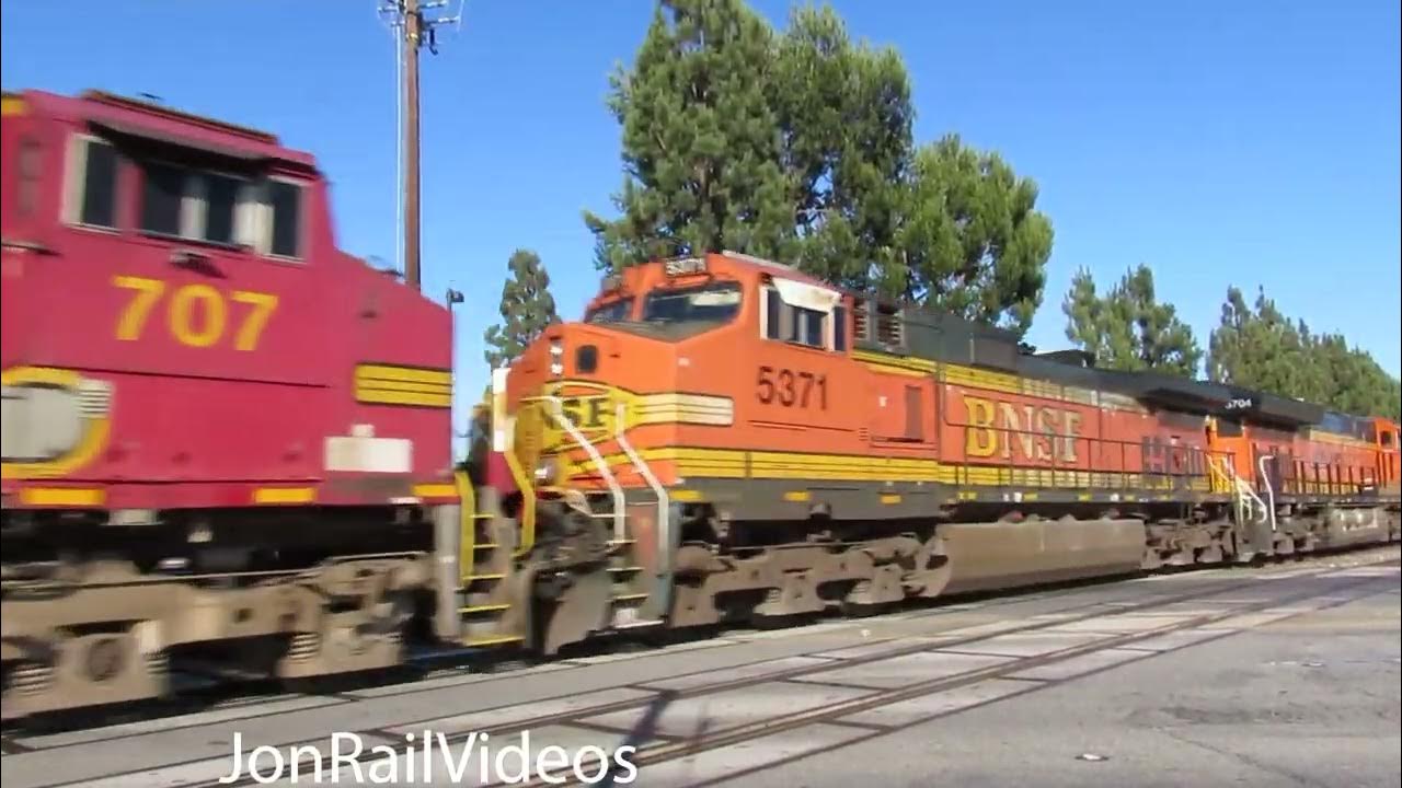 6/26/22 Pt.2: A few trains out by Los Nietos/SFS ft. BNSF 1050 H1 with H2 lettering & BNSF 707 ...