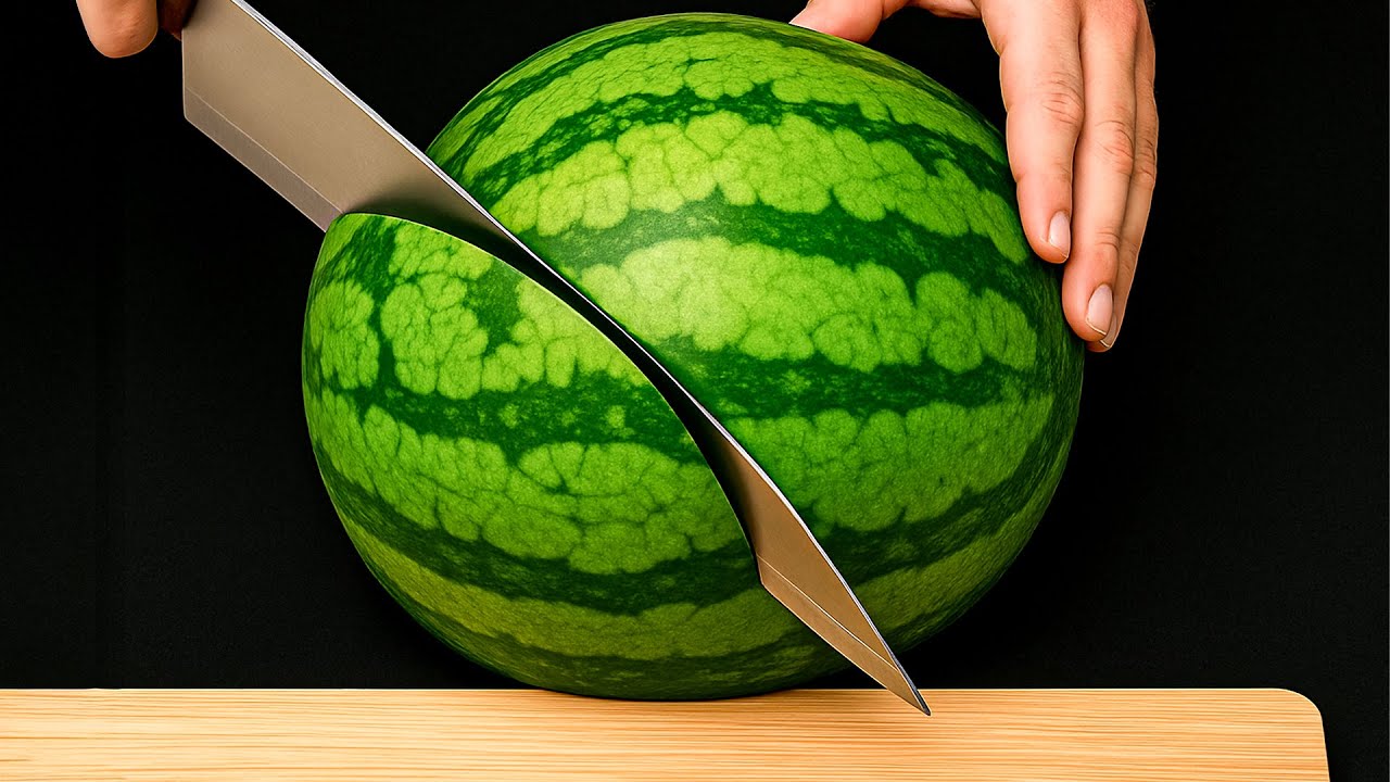 4 Easy Watermelon Cutting Tricks! No Mess, No Sticky Hands – Learn in ...