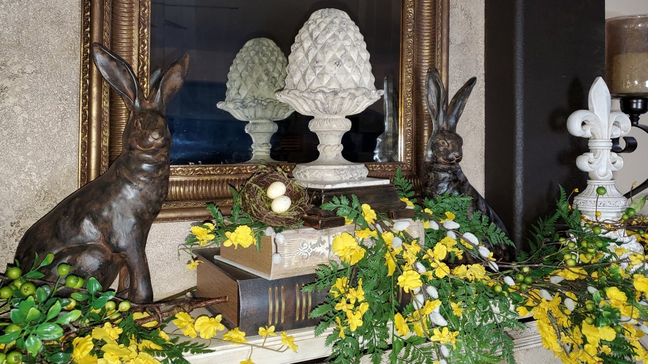 EARLY SPRING MANTEL DECORATING - FRENCH COUNTRY SPRING DECOR - DECORATE ...