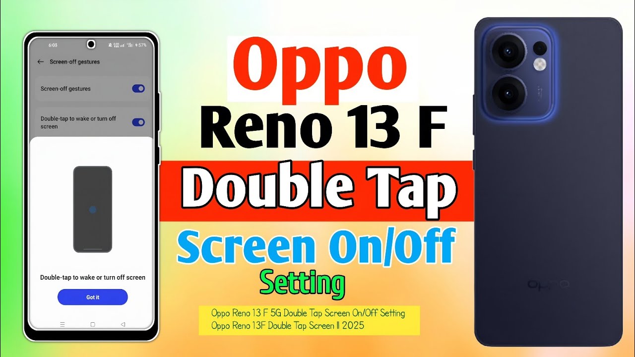 How To Oppo Reno 13 F 5G Double Tap Screen On/Off Setting || Oppo Reno ...