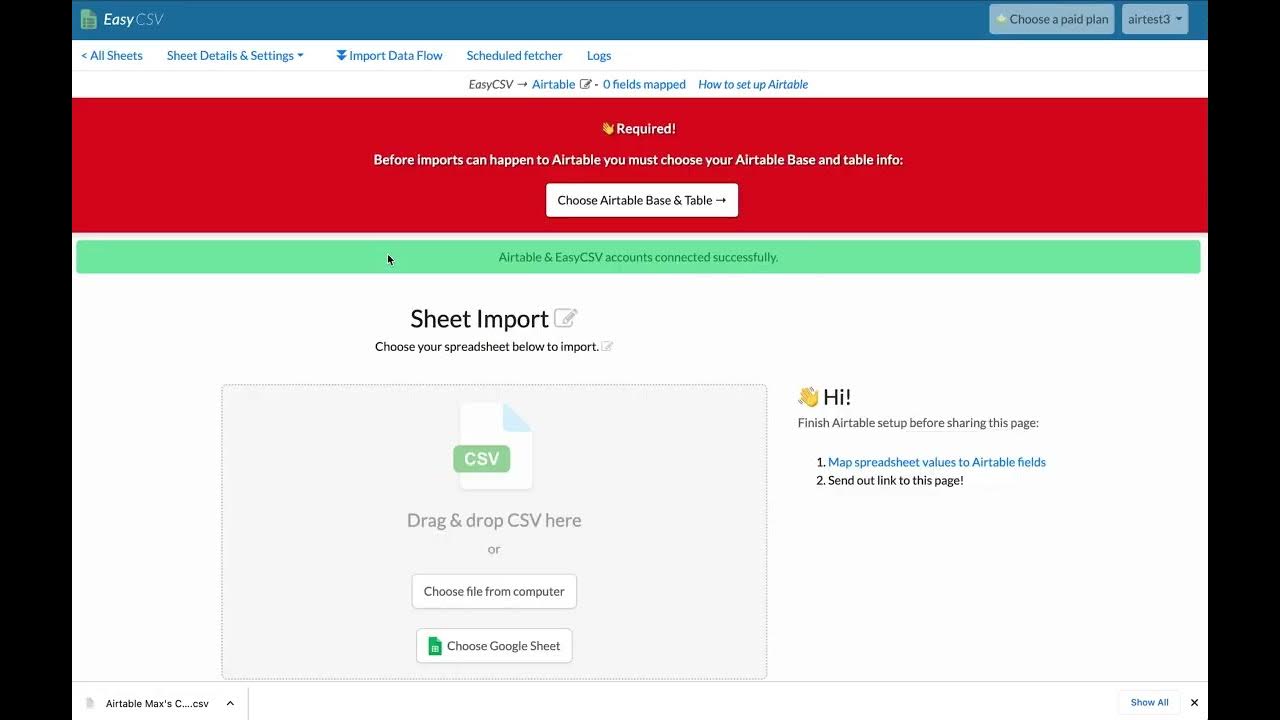 How to import data into Airtable from CSV, XLSX, FTP, Google Drive, Dropbox and more! - YouTube