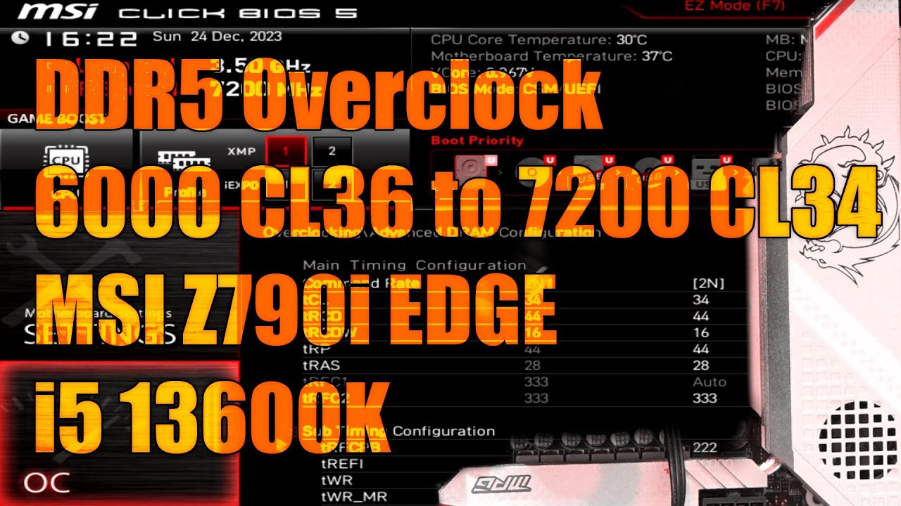 Stable DDR5-7200 CL34 overclock of a Kingston Fury 6000 CL36 kit. - YouTube