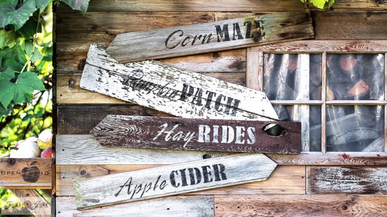 Make authentically old looking fall directional signs with scrap wood ...