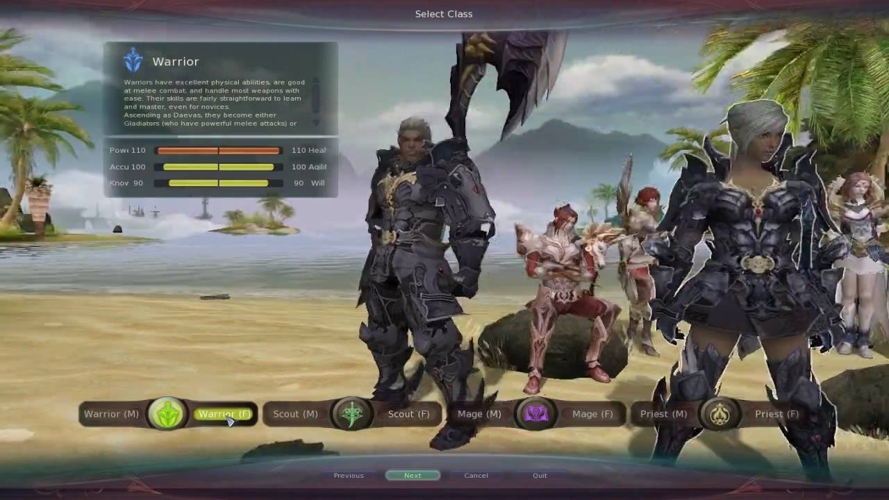 Aion Character Selection (And The 4 Different Classes) - YouTube