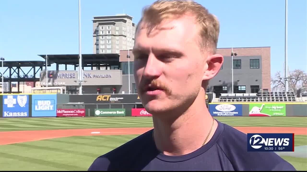 Scott Engler takes mound as 1st Wind Surge player from Wichita - YouTube