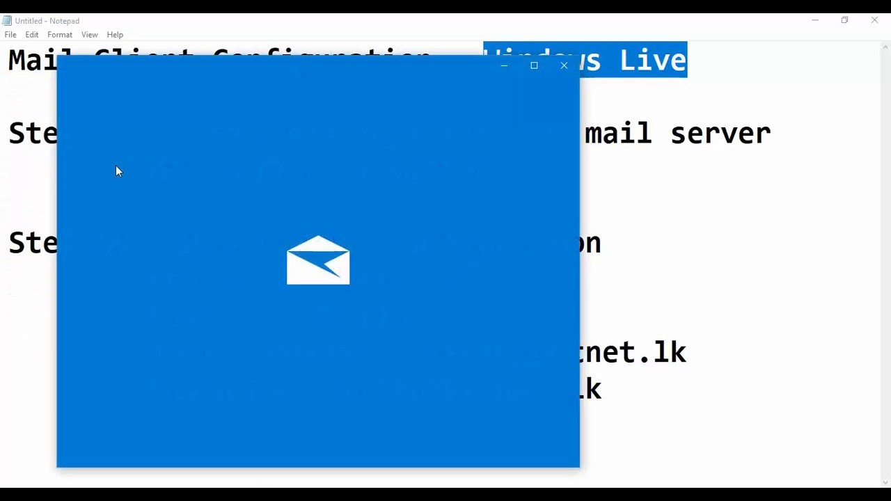 SLT email configuration - Windows Live - YouTube