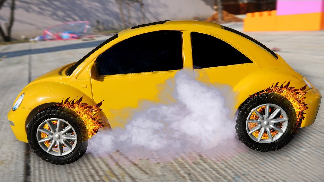 Toy Car BURNOUT Gone WILD with Superhero Toys - YouTube