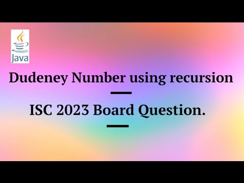Dudeney Number in java .Isc board question 2023 ##isc##board##Learn - YouTube
