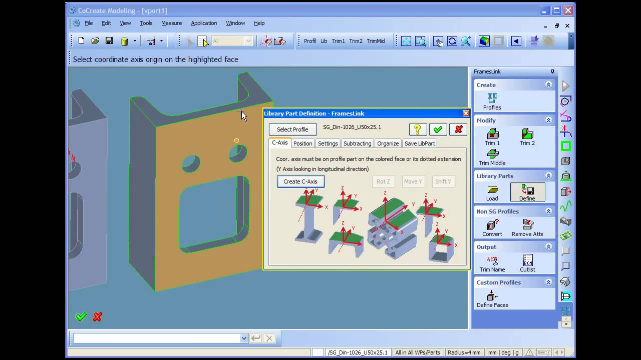 Automatic Holes and Cutouts on existing profiles - FramesLink for Creo ...