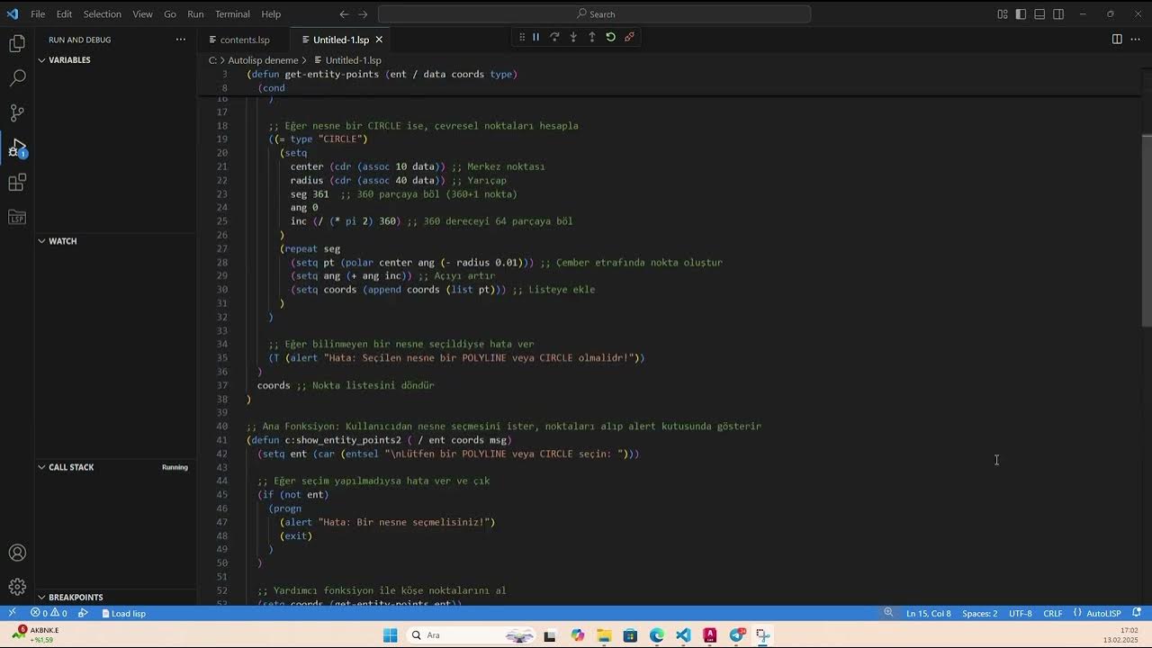 Autolisp Ders 44 || Getpoint Circle and Polyline - YouTube