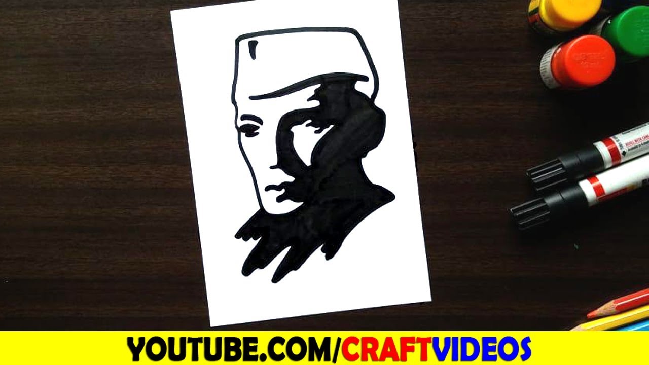 How to draw Jawaharlal Nehru sketch / Republic day drawing | Easy ...