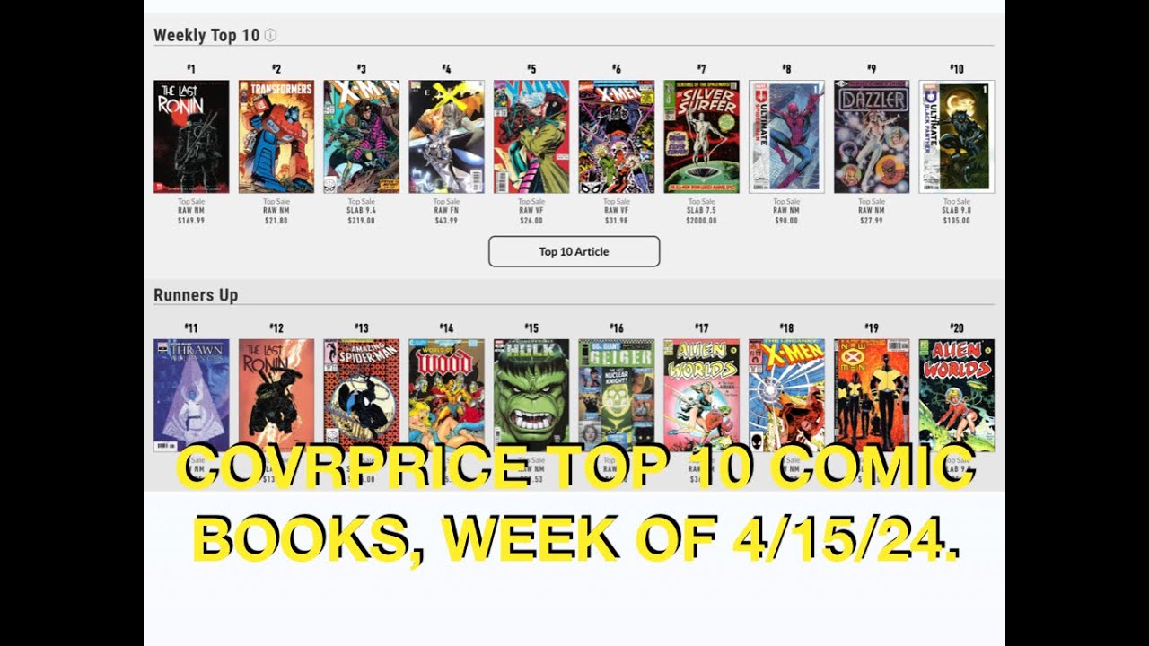 Covrprice Top 10 Comic Books, Week of 4/15/24. - YouTube