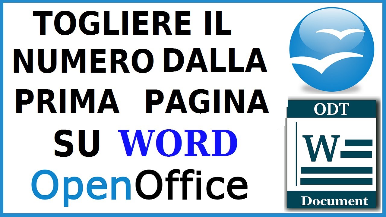 come togliere numero di pagina dalla prima pagina su word openoffice ...