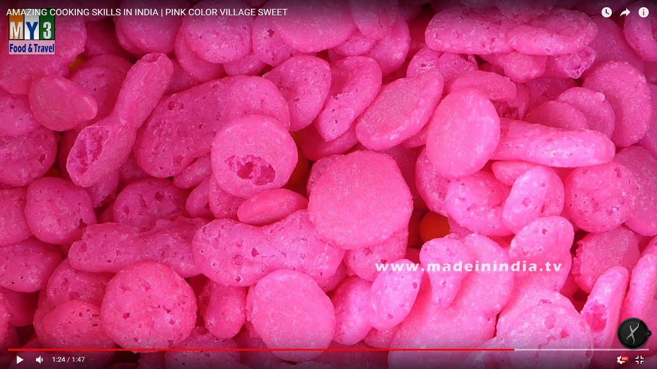 AMAZING COOKING SKILLS IN INDIA | PINK COLOR VILLAGE SWEET street food ...