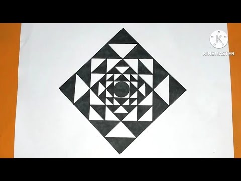 How To Make Triangle Square Pattern Art🔥🔆 | Geometric Design - YouTube