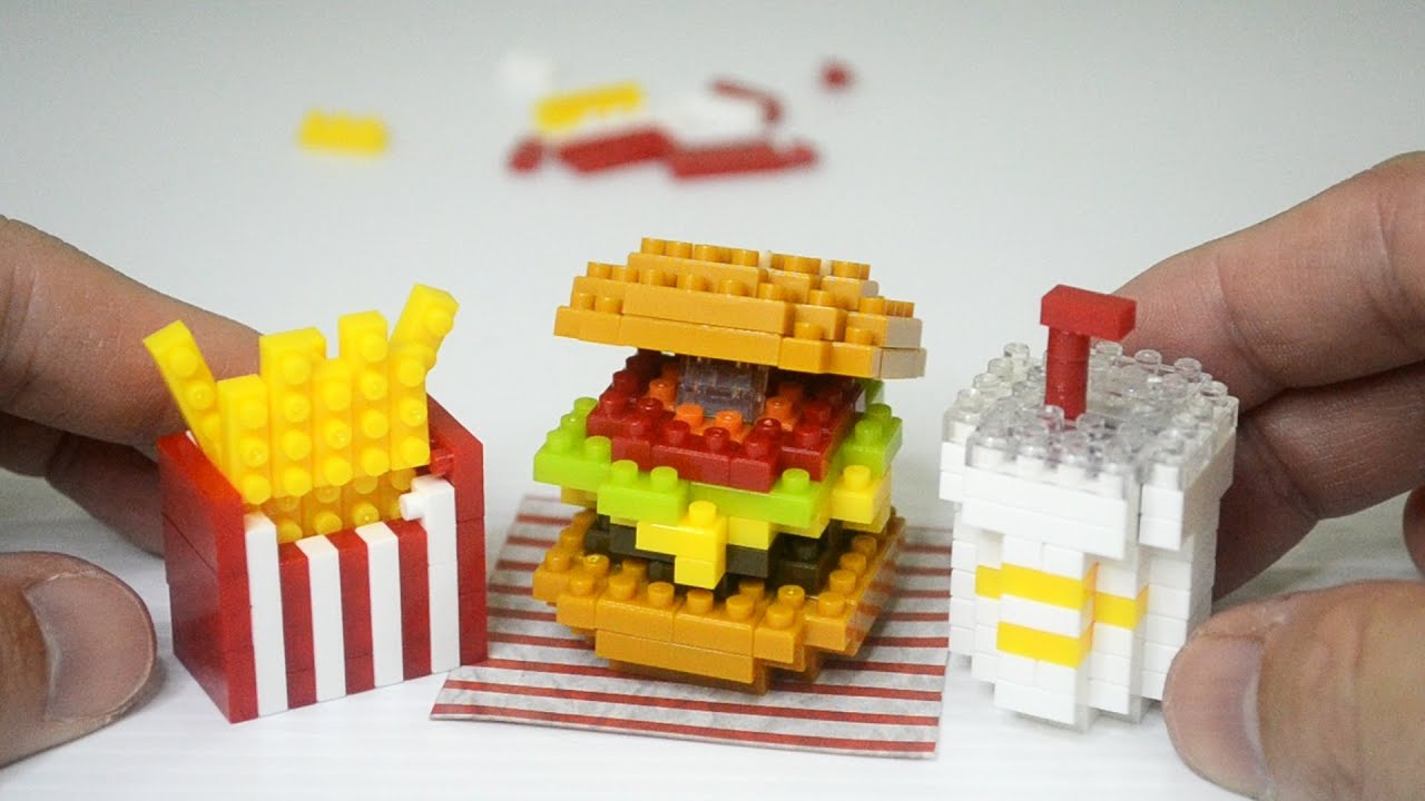 Hamburger, French Fries and Drink Mini-Blocks - YouTube