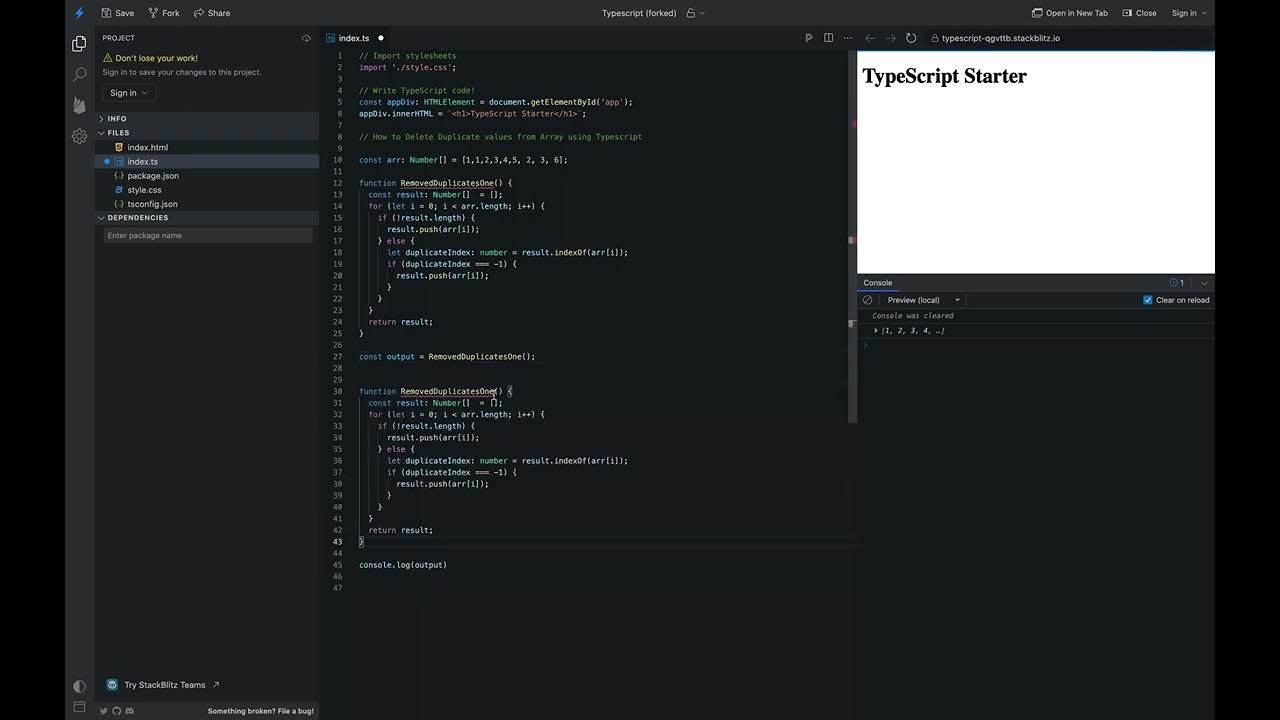 Remove Duplicates Element From Array In Typescript YouTube remove-duplicates-element-from-array-in-typescript-youtube