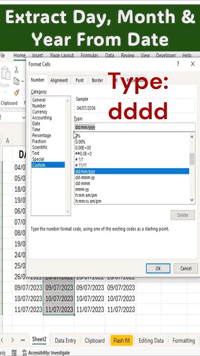 📊📈Excel interview question: Extract day, month and year from date. #shorts #excel - YouTube
