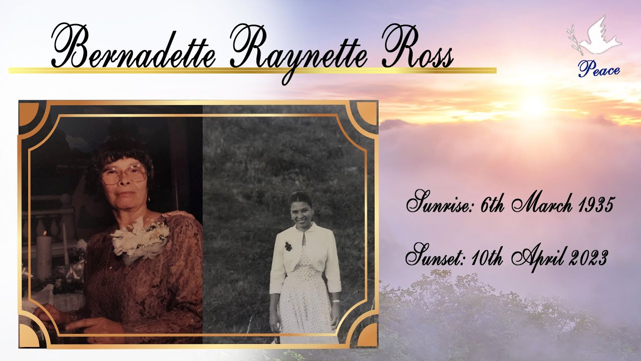 Funeral Tribute Service Of Bernadette Raynette Ross - YouTube
