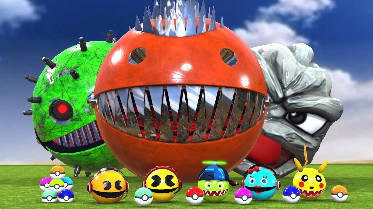 ROBOT PACMAN VS MONSTER PACMAN USE POKEMON NEW fun ADVENTURE PACMAN ...