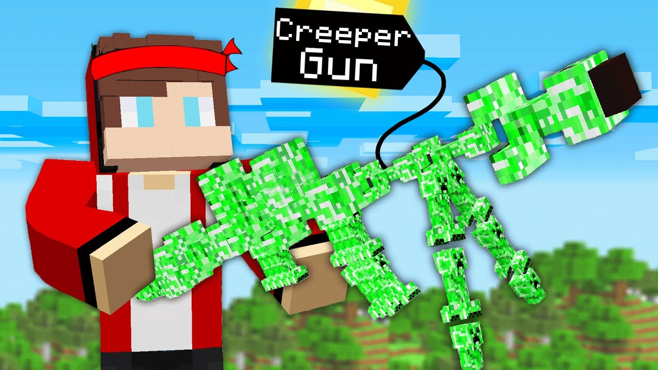 JJ and Mikey bought THIS POWERFUL CREEPER GUN in Minecraft ! (Maizen ...