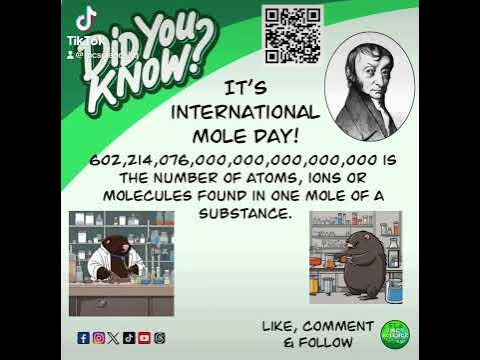 It’s mole day! We use avogadro’s constant in chemistry. - YouTube