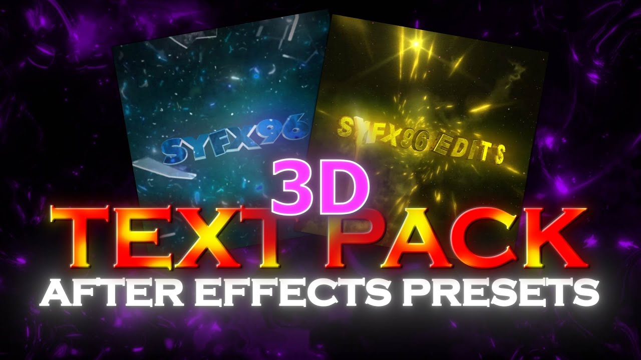 3D Text Preset Pack | Free 3D Text Pack After Effects For Edits | After ...