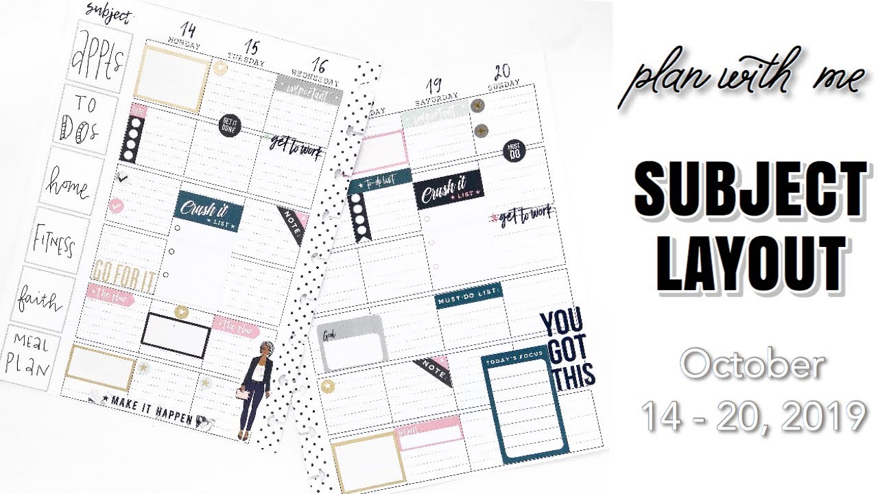 MY NEW INSERTS! + Plan With Me October 14-20, 2019 | At Home With Quita ...