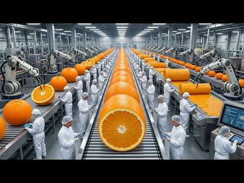 How It's Made: Orange Juice | Modern Food Factory Processing Line