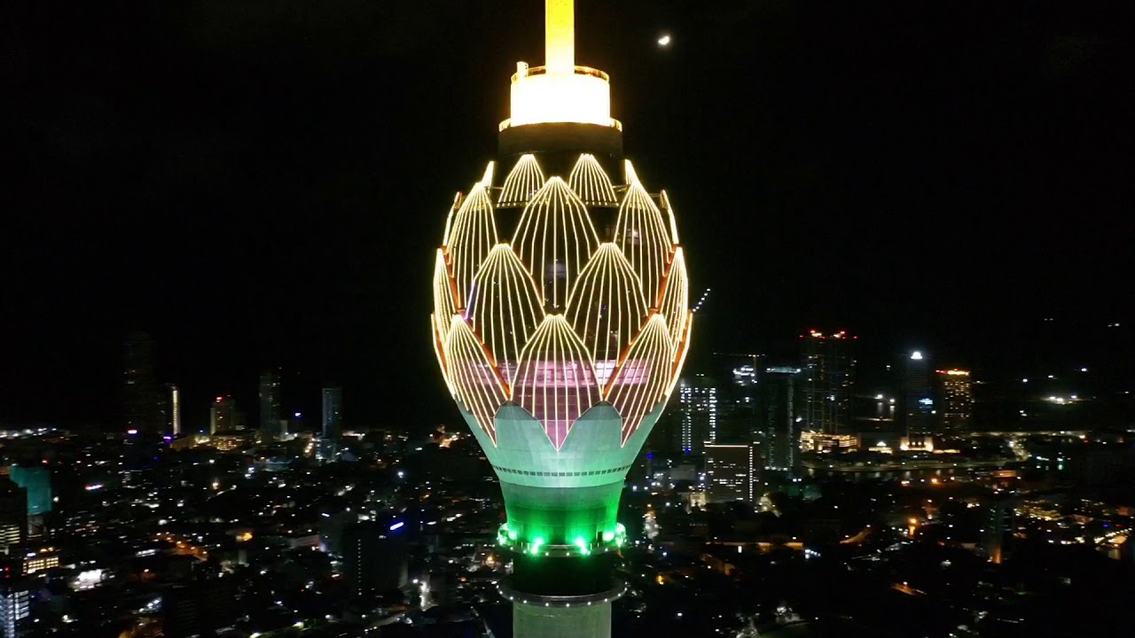 Night View of Lotus Tower - YouTube