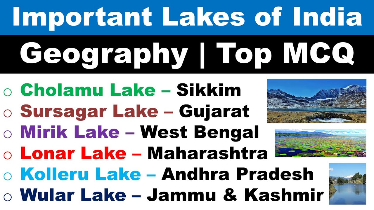 Lakes of India | Important Lakes of India | भारत की प्रमुख झीलें ...