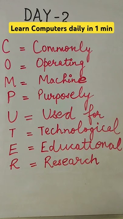Day 2 - Learn Computers daily in 1 minute #computer #basics - YouTube