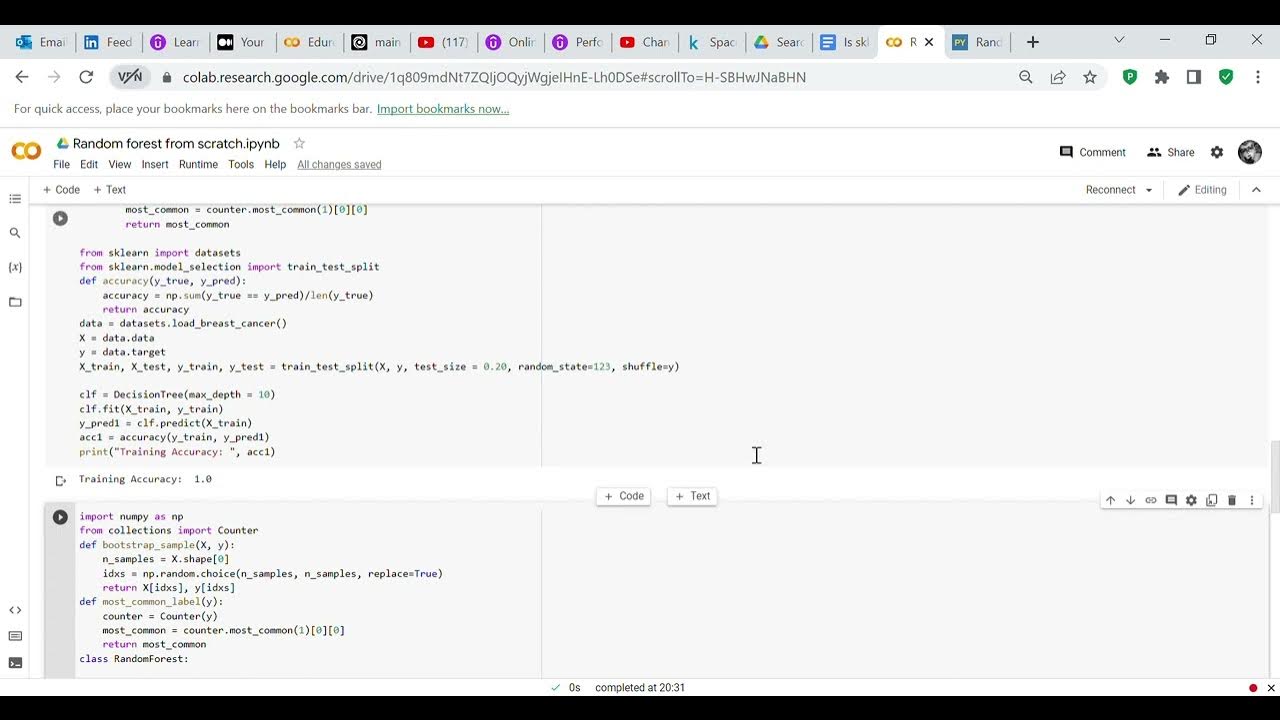 Code review: Random forest made from scratch versus sklearn version - YouTube