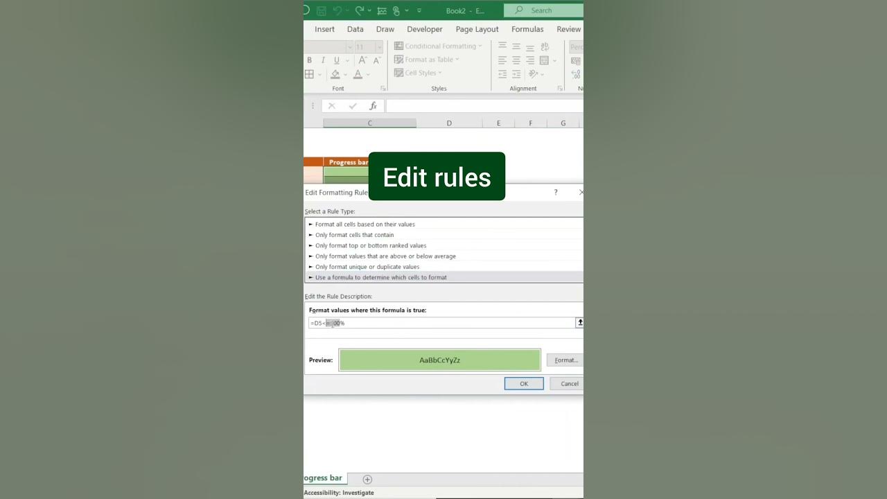 I Created a Progress Bar in Excel #shorts #excel #reels - YouTube