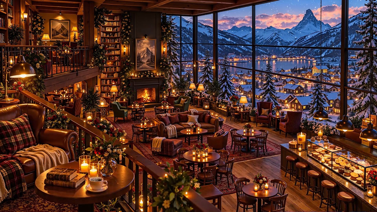 Every Window Holds a Winter Story ️ Gentle Jazz Music & Cozy Coffee ...