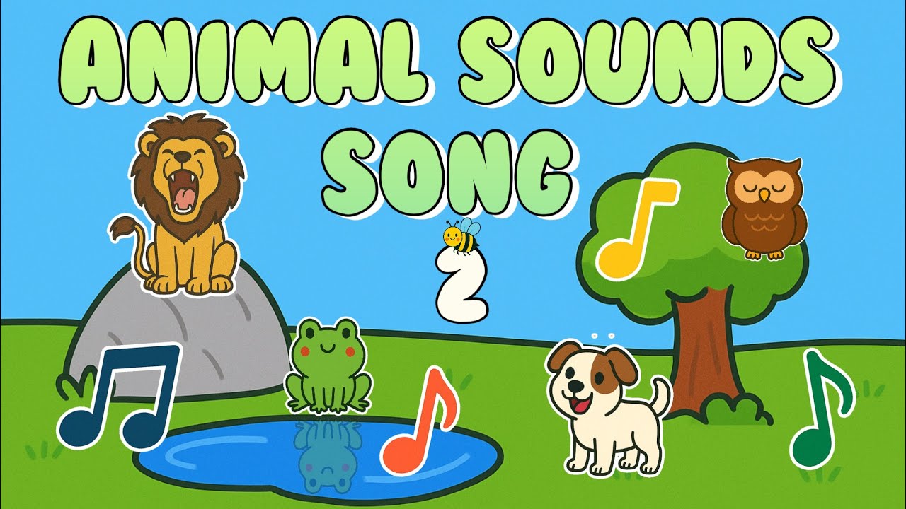 Animal Sounds Song 2! 🎶 Let's learn the animal sounds🦁 🦉 🐝 - YouTube