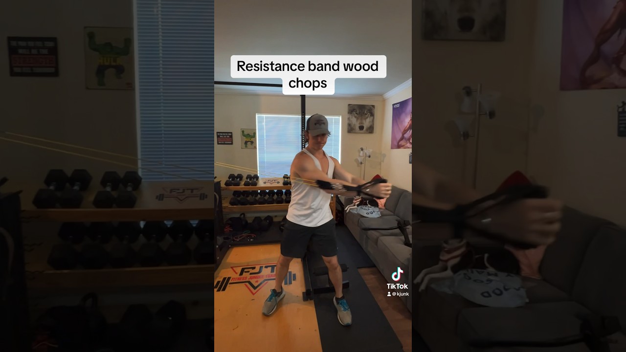 How to do resistance band wood chops - YouTube