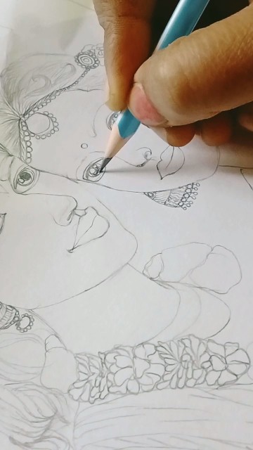Radha Krishna drawing#shots #colours of divine channel. - YouTube