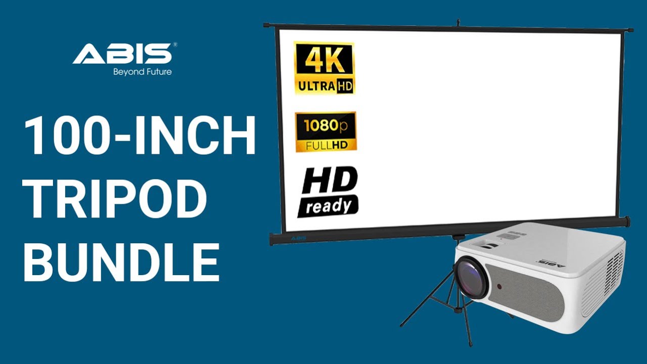 100" Tripod Projector Screen & Projector Bundle for Business - YouTube