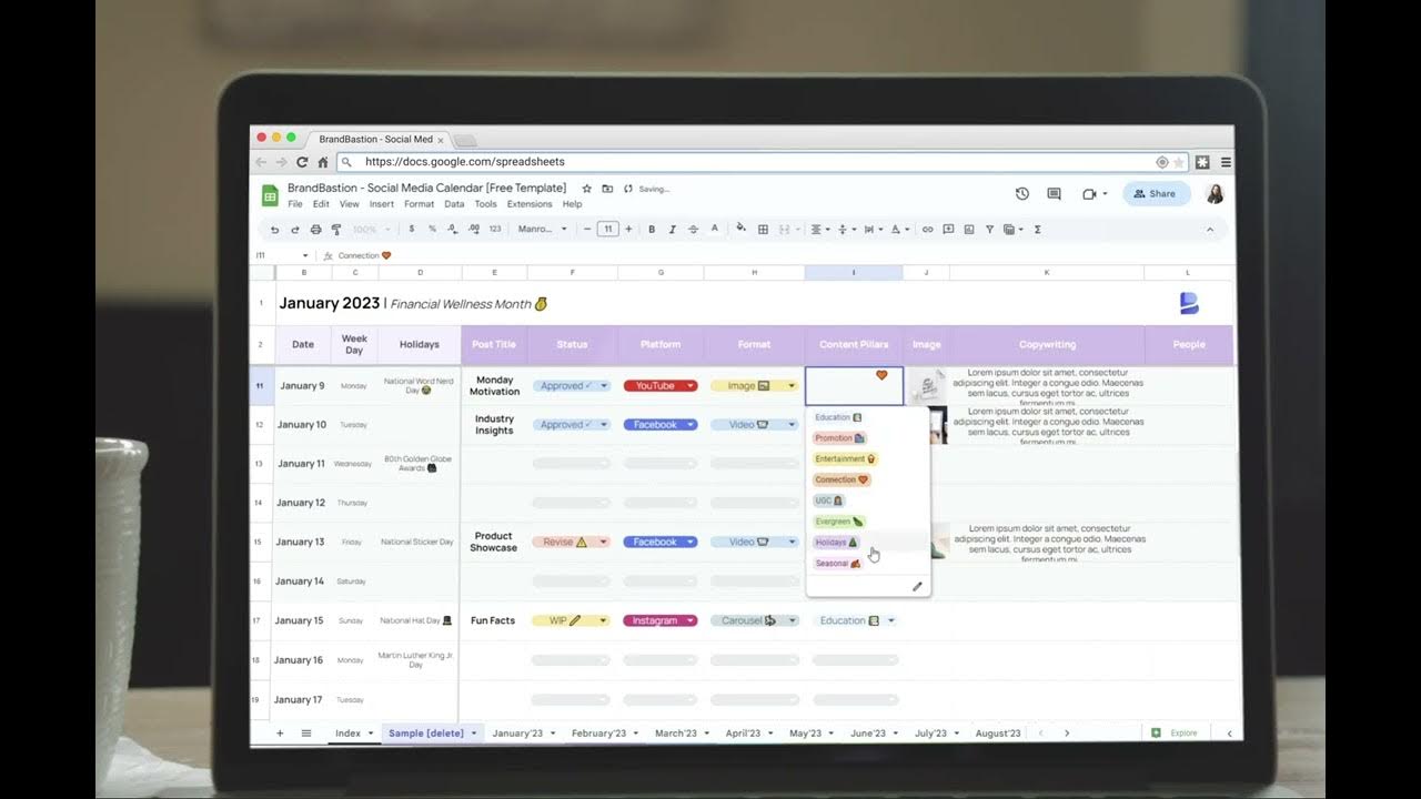 Free Social Media Content Template in Google Sheets - YouTube