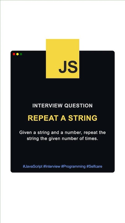 Repeat A String Javascript Master Coding Javascripttutorial Javascript Youtube