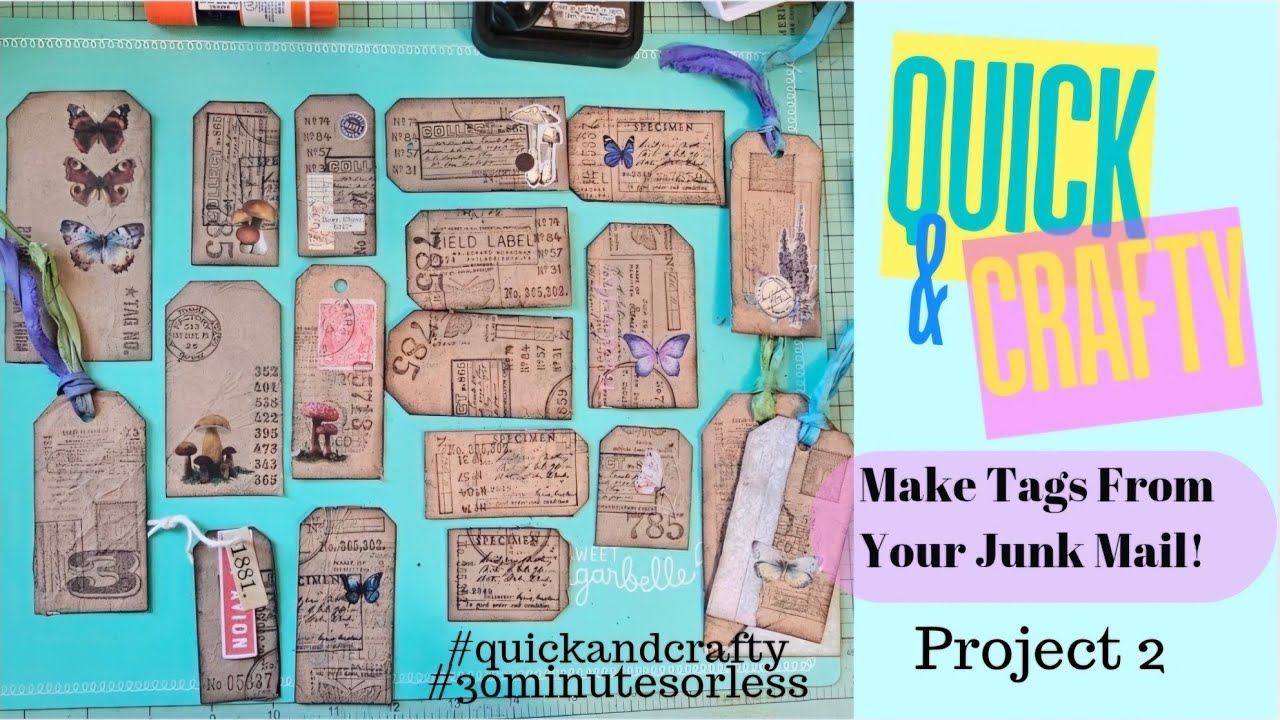Quick & Crafty #2 - Upcycled Junk Mail Tags - YouTube