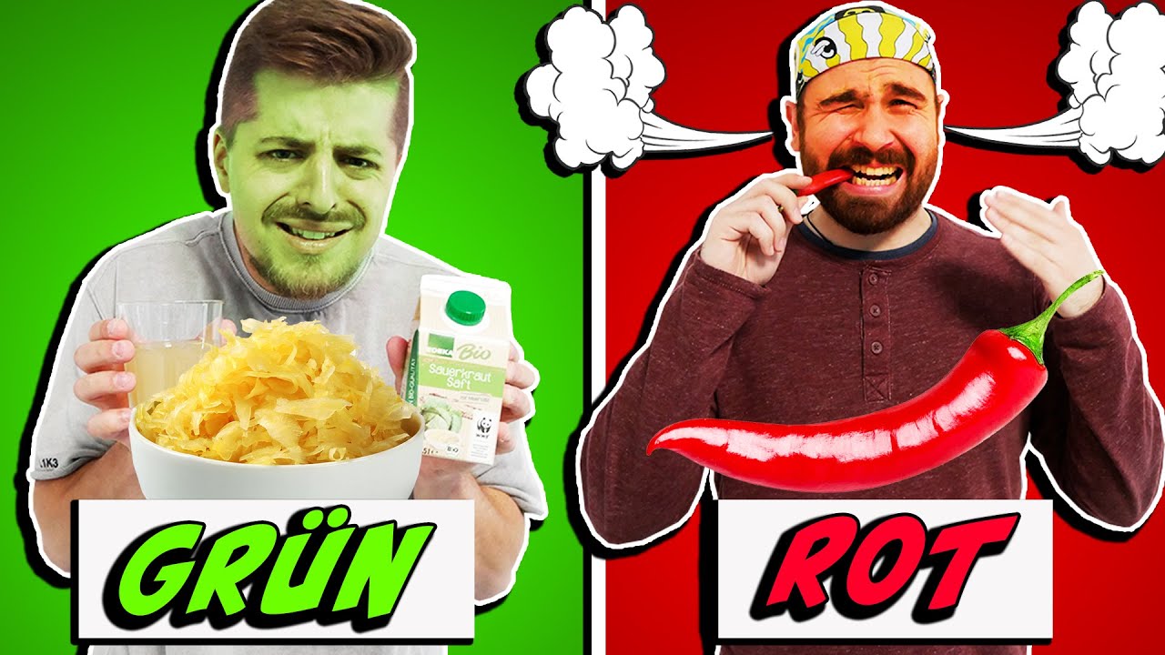 ONE COLOR FOOD CHALLENGE! WIR ESSEN SNACKS, FAST FOOD UND GEMÜSE IN ...