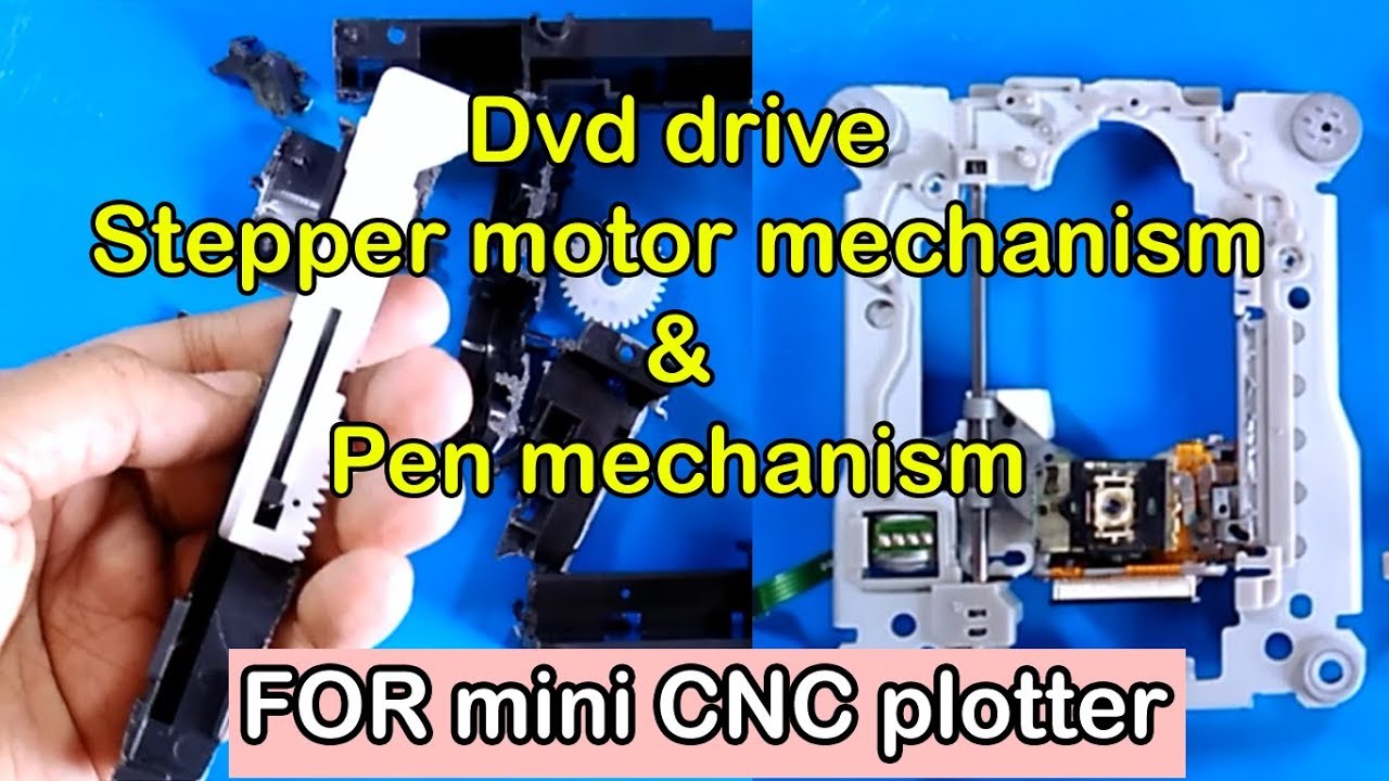 Take out dvd drive stepper motor mechanism & pen mechanism - YouTube