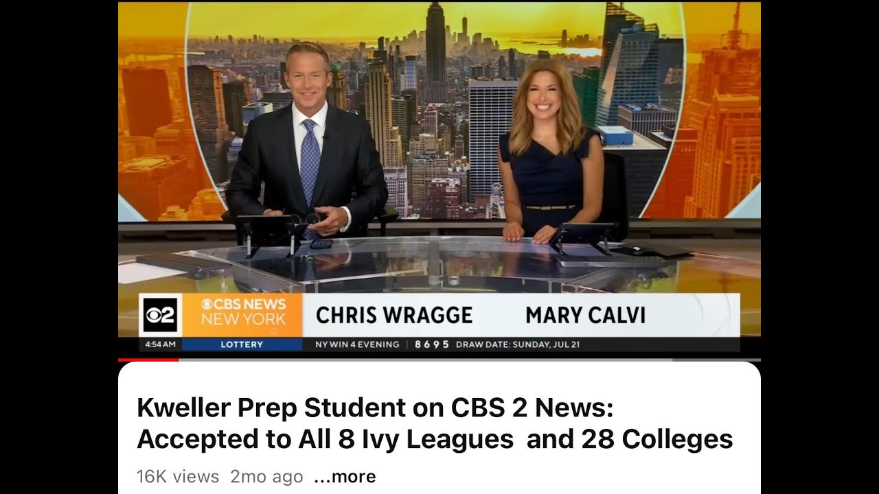Kweller Prep Student on CBS 2 News: Accepted to All 8 Ivy Leagues and ...