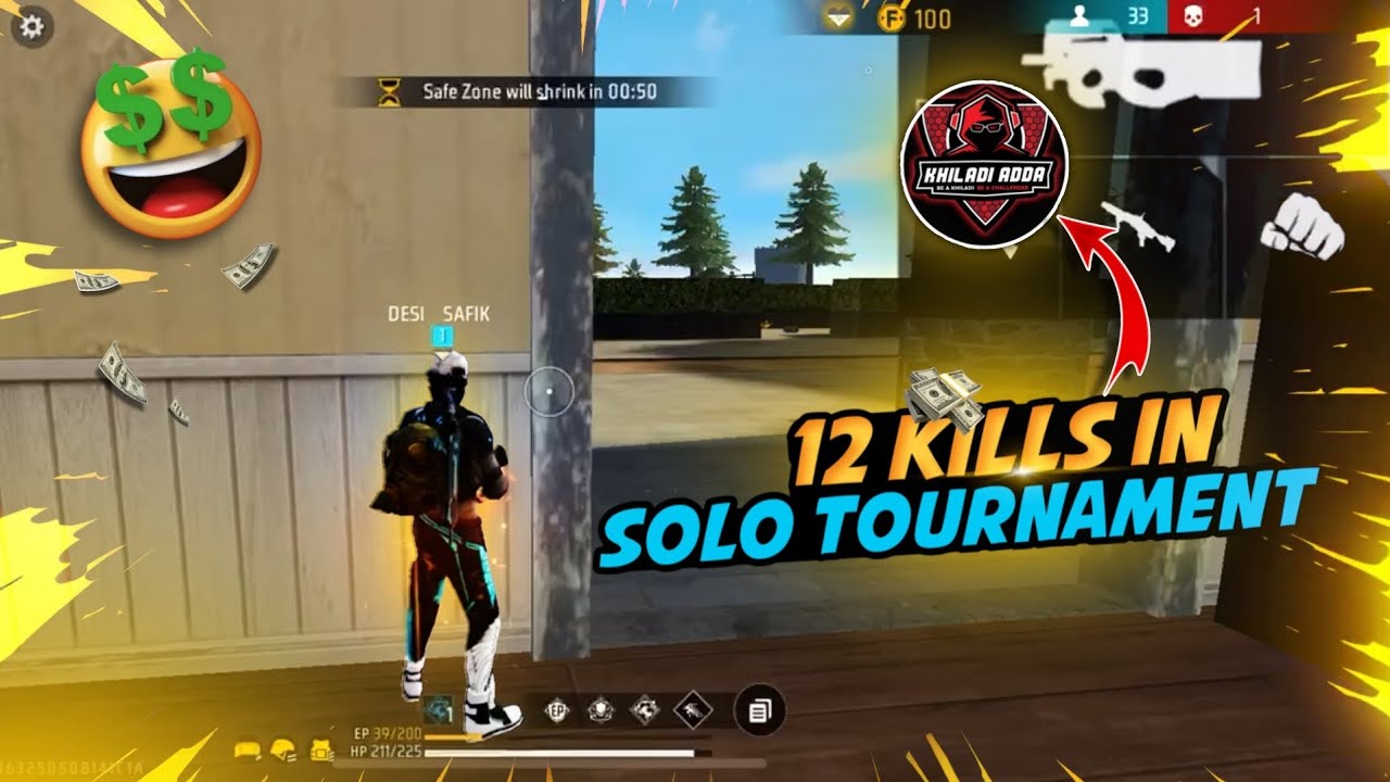 12 Kills in Solo tournament 🤯 Per kill 11 Rs 🤑 #freefire - YouTube