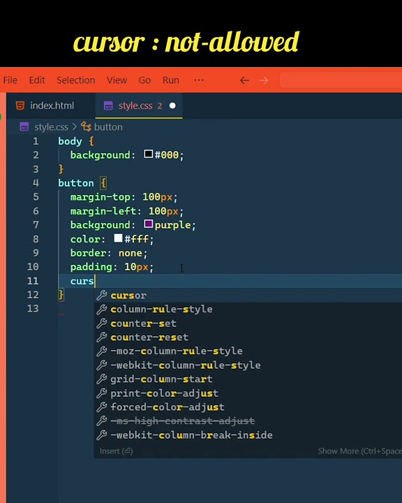 How to create not allowed cursor in html css#coding#programming#html#css - YouTube