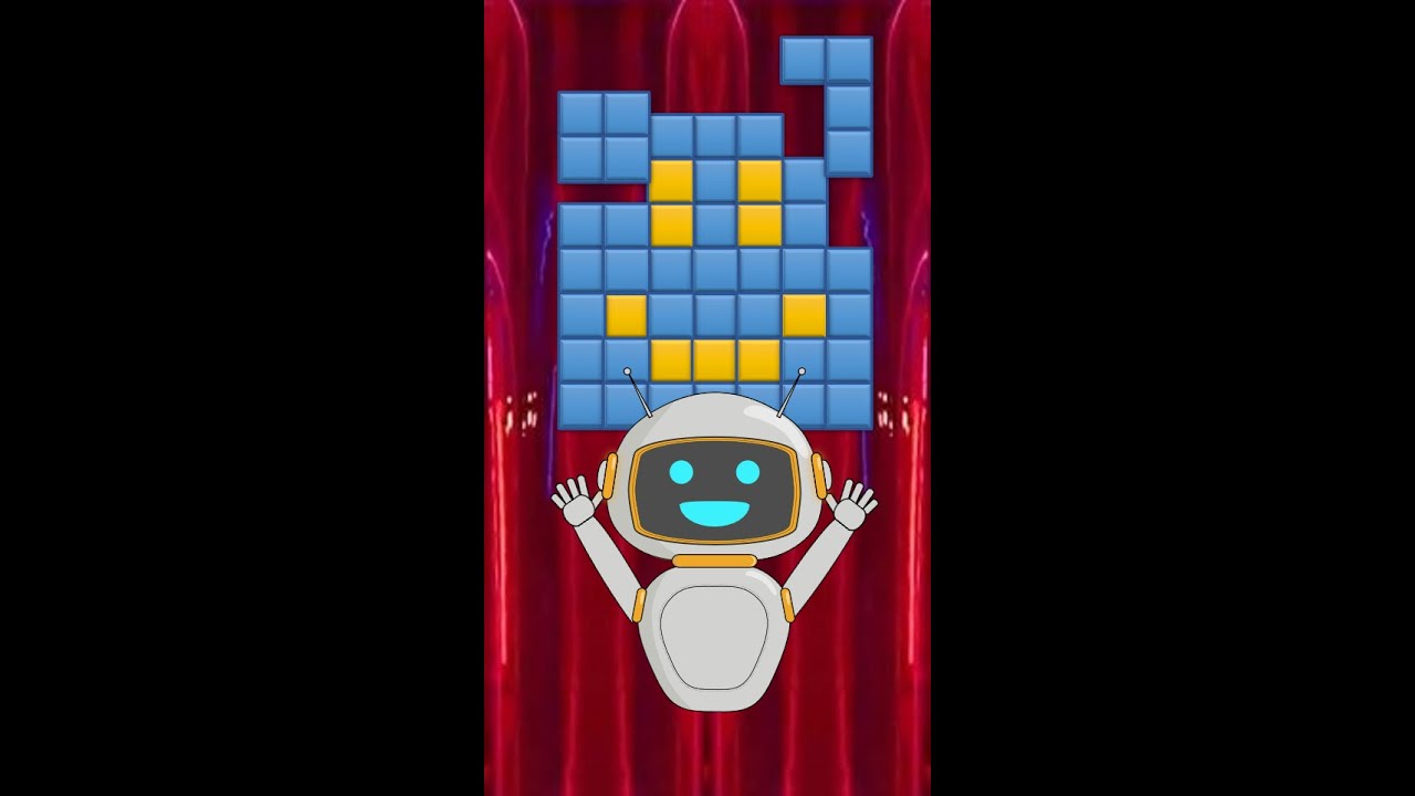 Robot dances to Tetris smiley face emoji puzzle blocks - YouTube