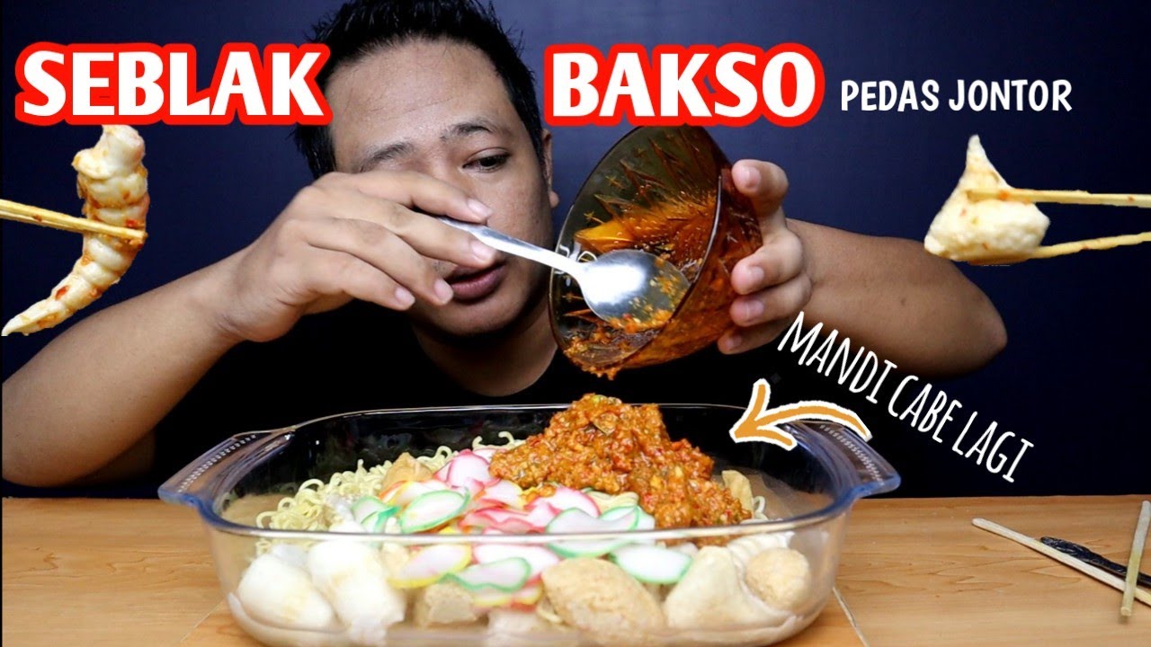 Mukbang Seblak Bakso Pedas Jontor Youtube