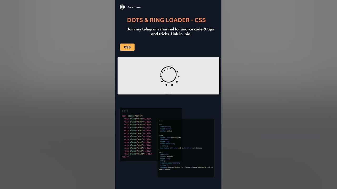 Dots Ring Css Loader Css Htmltutorial Javascript Csseffect Javascriptproject Cssanimation